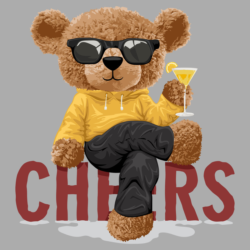 قیمت و خرید استیکر پارچه و لباس مدل dtf طرح تدی کد H20.11 مجموعه 3 عددی