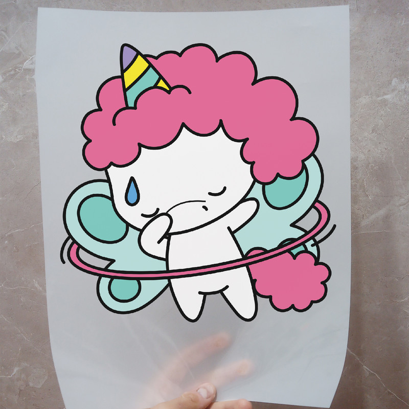 قیمت و خرید استیکر پارچه و لباس مدل dtf طرح یونیکورن کد H15.594 مجموعه 4 عددی