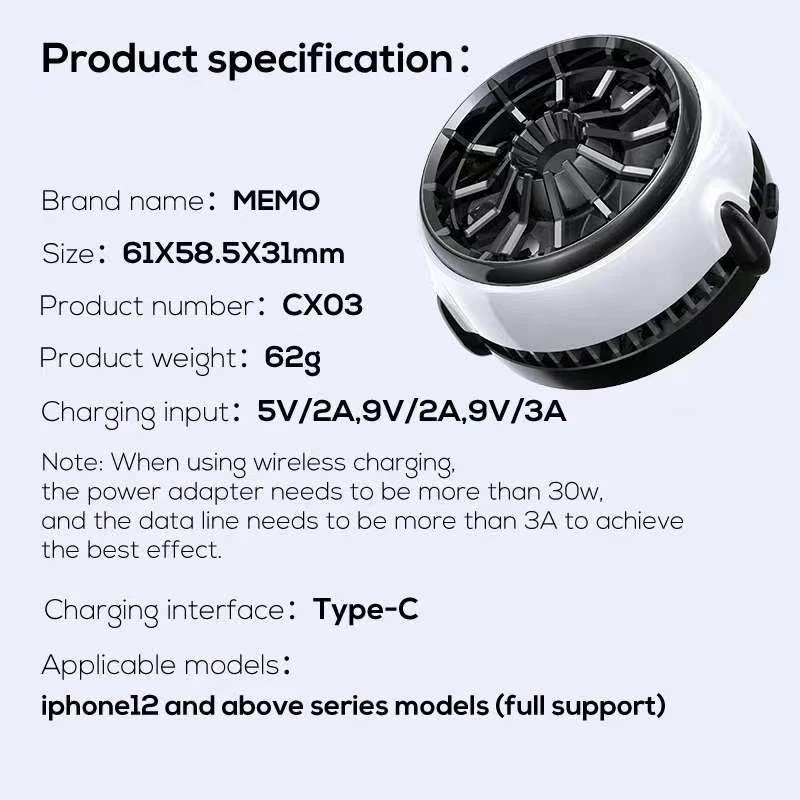 قیمت و خرید فن خنک کننده گوشی موبایل ممو مدل CX03