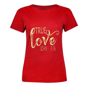 قیمت و خرید تی شرت زنانه مدل TrueLove رنگ قرمز