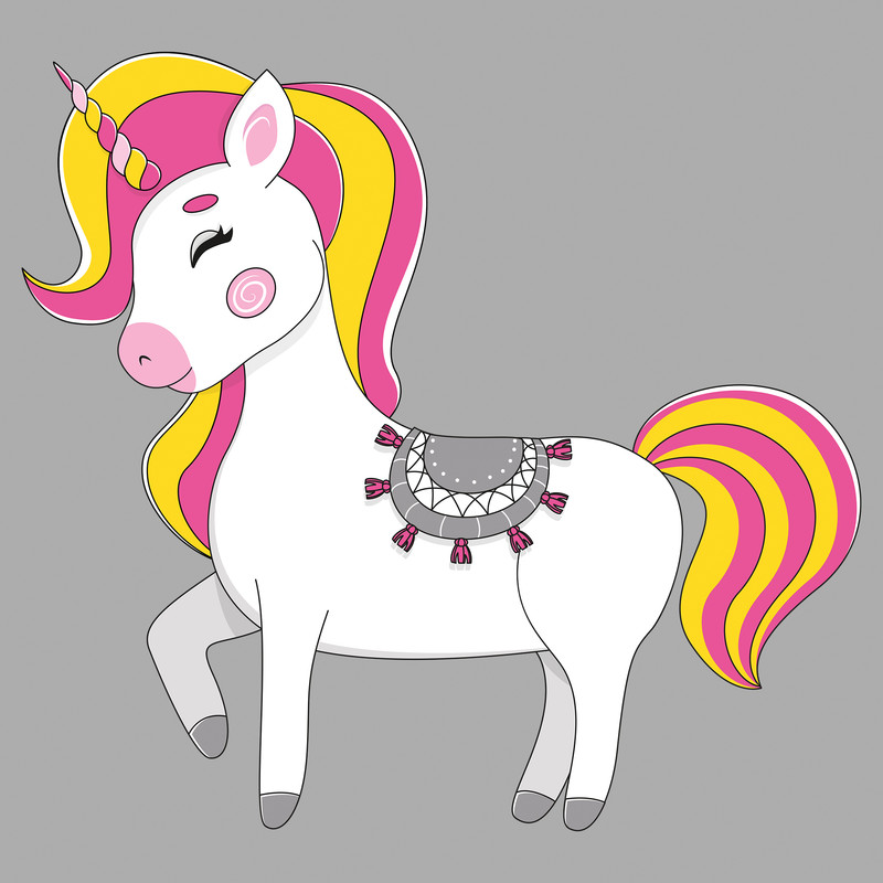 قیمت و خرید استیکر پارچه و لباس مدل dtf طرح یونیکورن کد H15.872 مجموعه 4 عددی