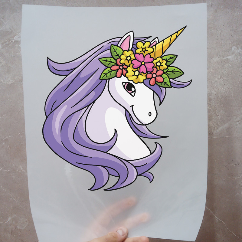 قیمت و خرید استیکر پارچه و لباس مدل dtf طرح یونیکورن کد H20.296 مجموعه 6 عددی