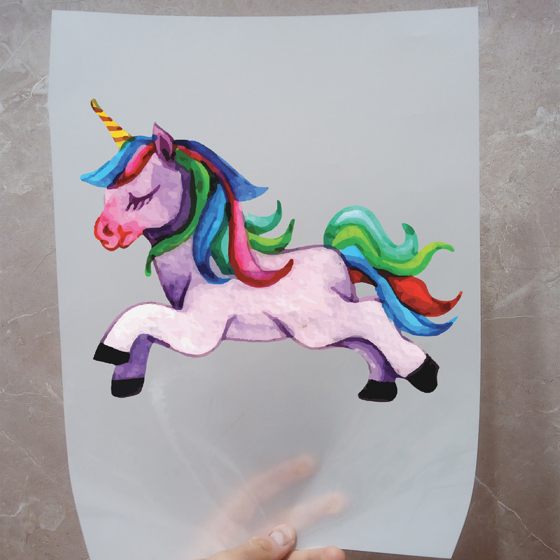 قیمت و خرید استیکر پارچه و لباس مدل dtf طرح یونیکورن کد H20.530 مجموعه 6 عددی