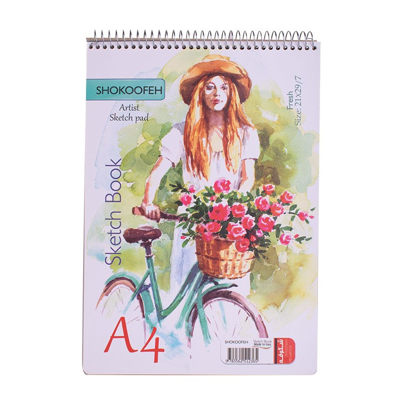 قیمت و خرید دفتر طراحی 50 برگ شکوفه مدل flower-girl- A4