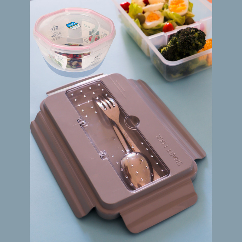 قیمت و خرید ظرف غذا ویرو پلاستیک کد 2 مجموعه 2 عددی