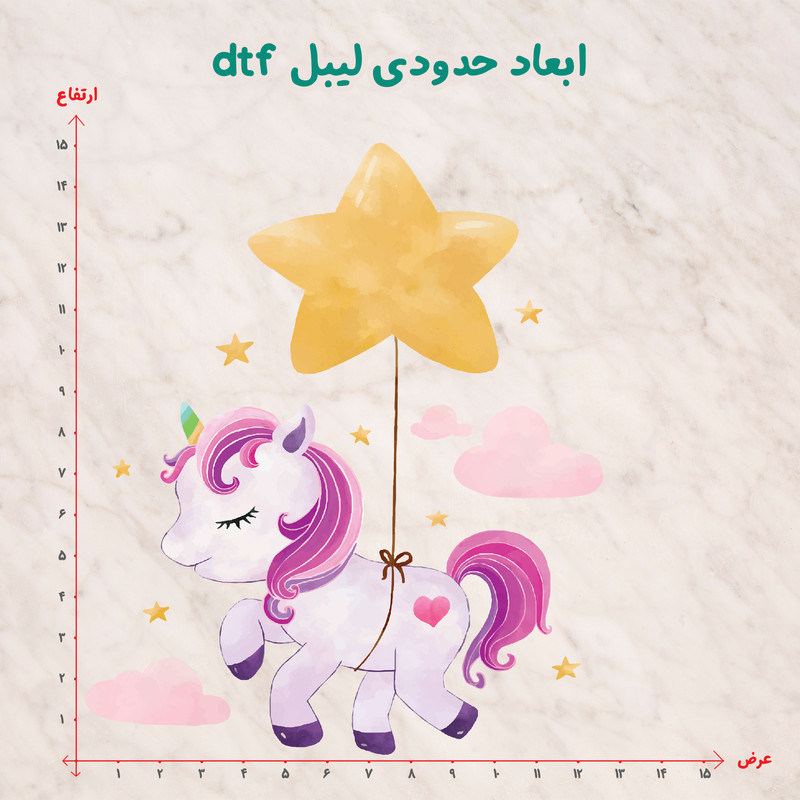 قیمت و خرید استیکر پارچه و لباس مدل dtf طرح یونیکورن کد H15.478 مجموعه 12 عددی
