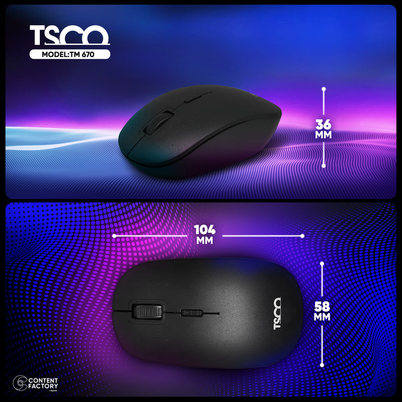 قیمت و خرید ماوس بی سیم تسکو مدل TM 670