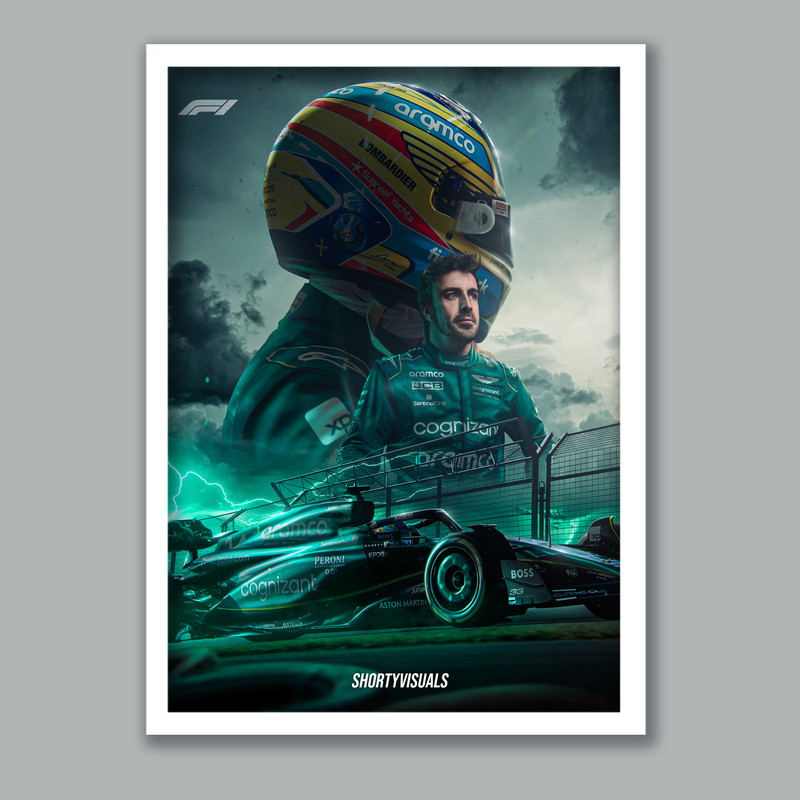 قیمت و خرید تابلو مدل فرمول یک فرناندو آلونسو Fernando Alonso کد LA-G10197