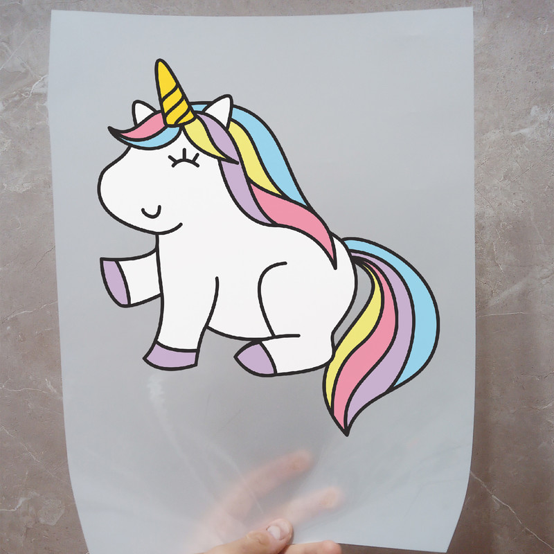 قیمت و خرید استیکر پارچه و لباس مدل dtf طرح یونیکورن کد H20.998 مجموعه 3 عددی