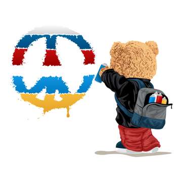 قیمت و خرید استیکر پارچه و لباس مدل dtf طرح تدی کد H15.43 مجموعه 12 عددی