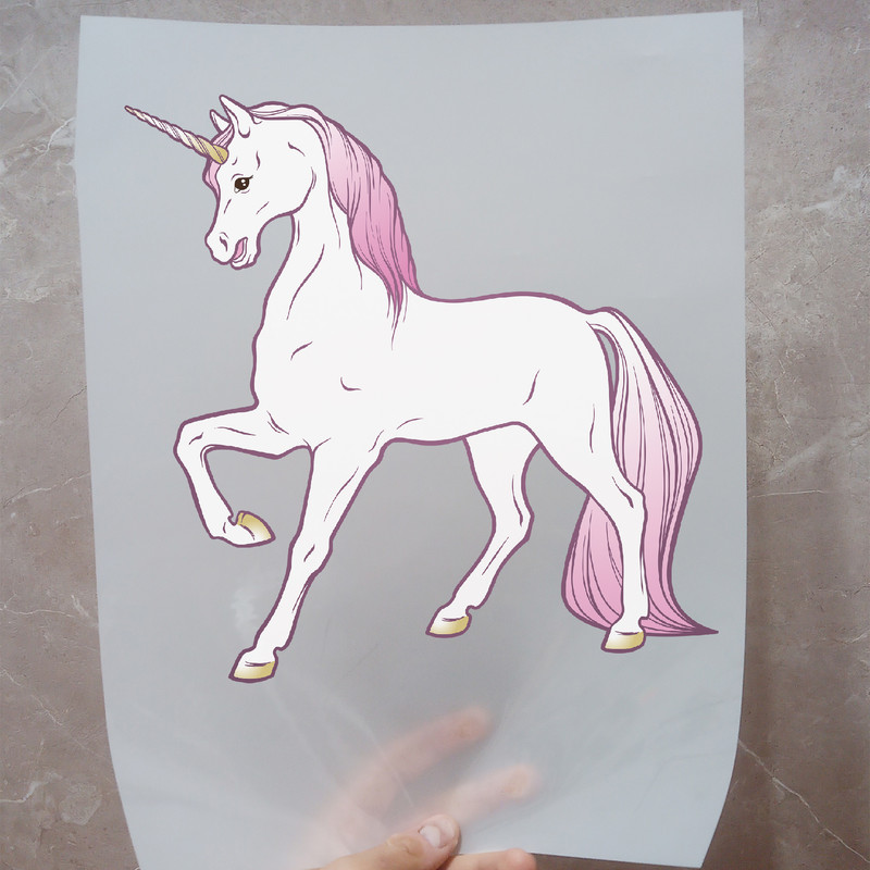 قیمت و خرید استیکر پارچه و لباس مدل dtf طرح یونیکورن کد H15.791 مجموعه 4 عددی