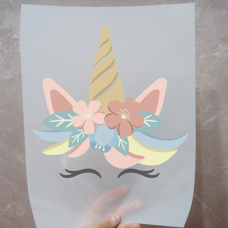 قیمت و خرید استیکر پارچه و لباس مدل dtf طرح یونیکورن کد H20.31 مجموعه 3 عددی