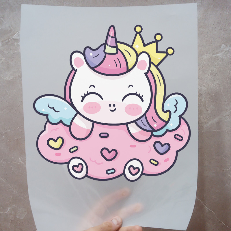 قیمت و خرید استیکر پارچه و لباس مدل dtf طرح یونیکورن کد H20.718 مجموعه 3 عددی