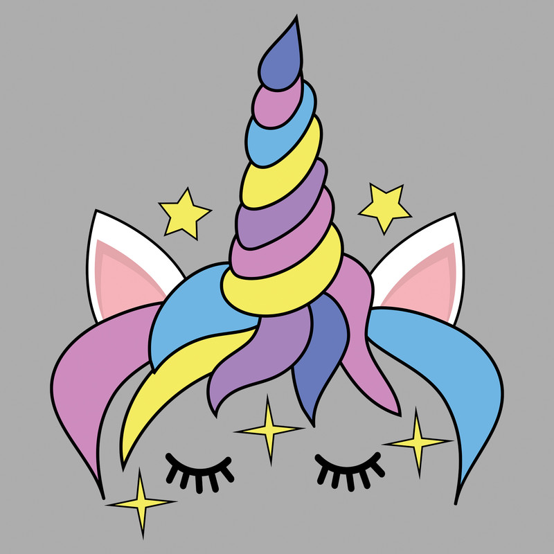 قیمت و خرید استیکر پارچه و لباس مدل dtf طرح یونیکورن کد H20.43 مجموعه 6 عددی