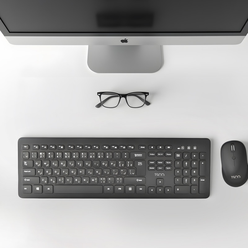قیمت و خرید کیبورد و ماوس بی سیم تسکو مدل TKM 7011WN سوئیچ ممبران، Full-Size