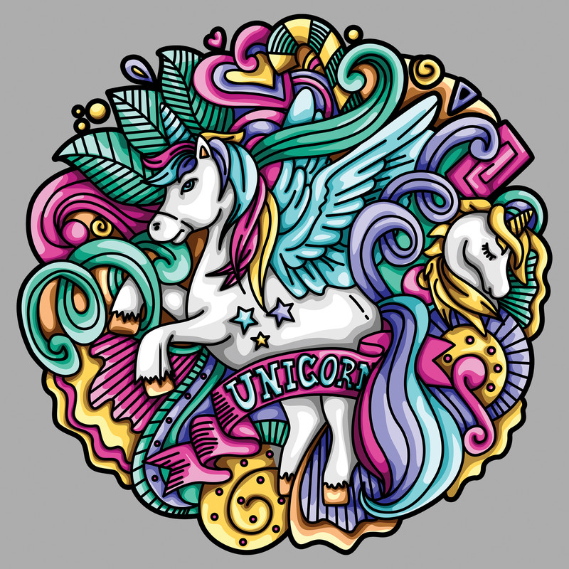 قیمت و خرید استیکر پارچه و لباس مدل dtf طرح یونیکورن کد H20.371 مجموعه 3 عددی