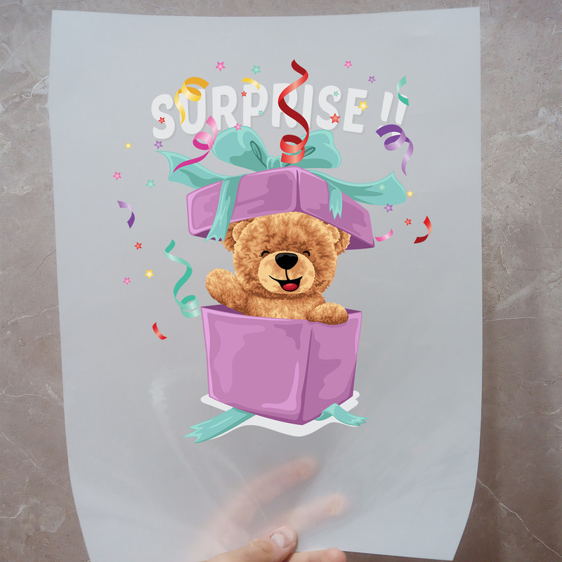 قیمت و خرید استیکر پارچه و لباس مدل dtf طرح تدی کد H15.81 مجموعه 24 عددی