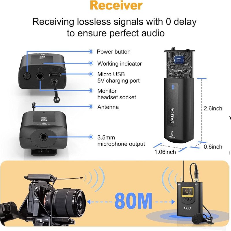 قیمت و خرید میکروفن دوربین بالیلا طرح کمری مدل WM300 1-2 بسته دو عددی