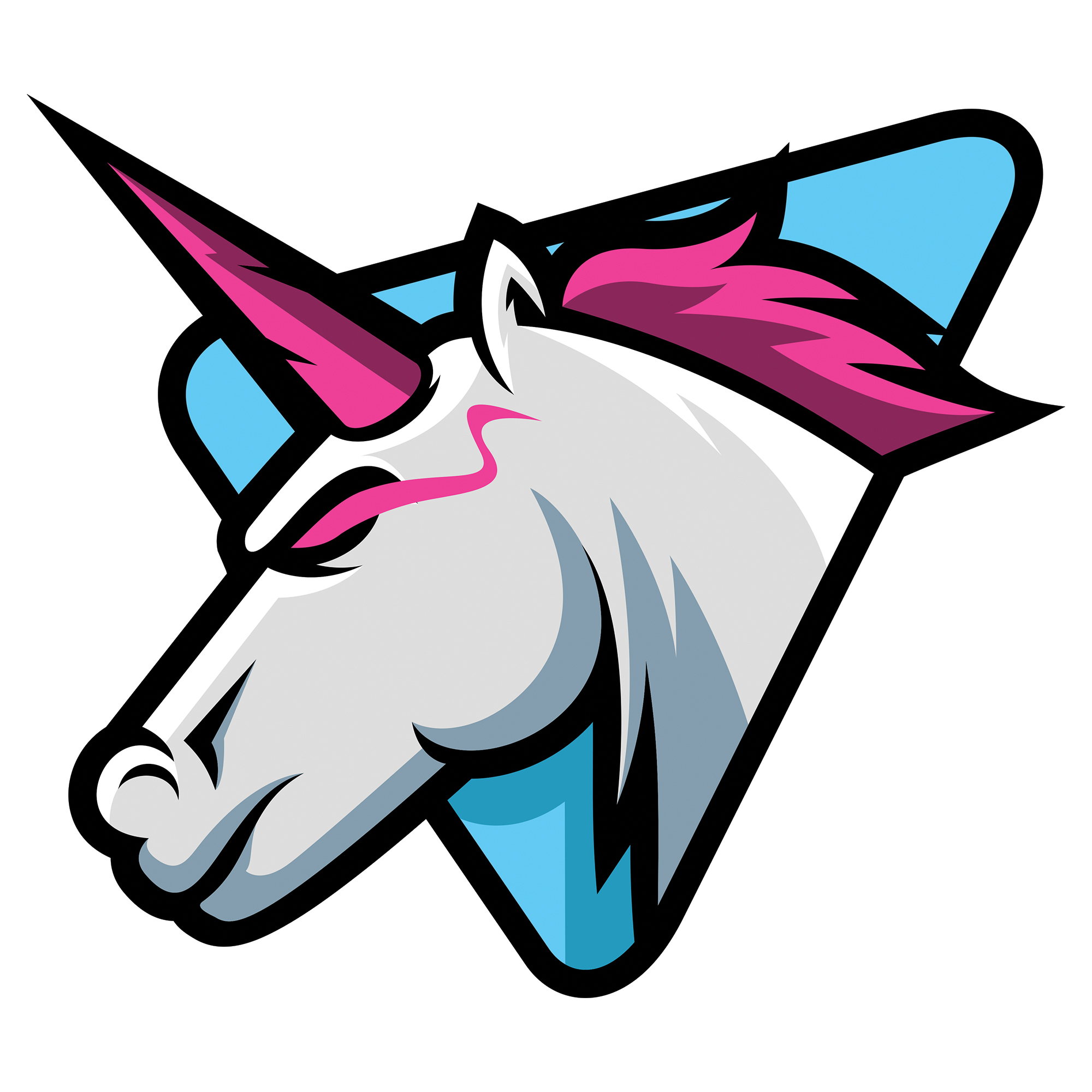 استیکر پارچه و لباس مدل dtf طرح یونیکورن کد H15.351 مجموعه 4 عددی