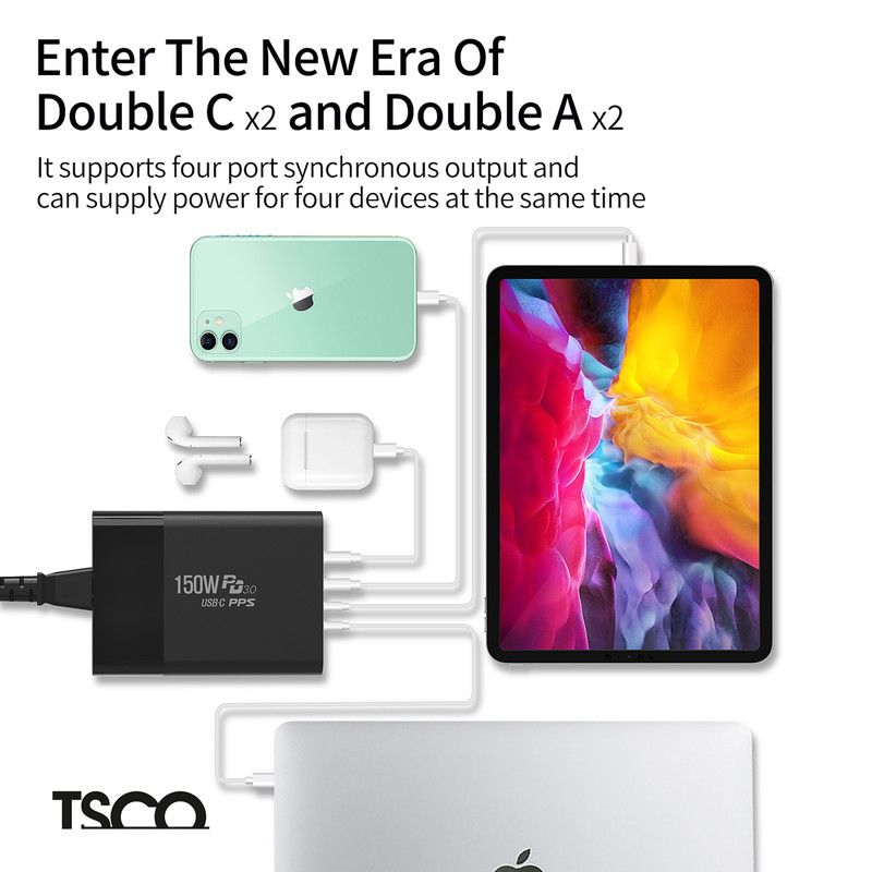 قیمت و خرید آداپتور شارژ 150 وات تسکو مدل TTC 69 به همراه کابل پاور AC