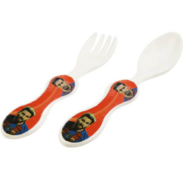 قیمت و خرید قاشق و چنگال کودک طرح لیونل مسی بسته 2عددی
