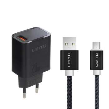 قیمت و خرید شارژر دیواری لیتو مدل LH-12 به همراه کابل تبدیل microUSB