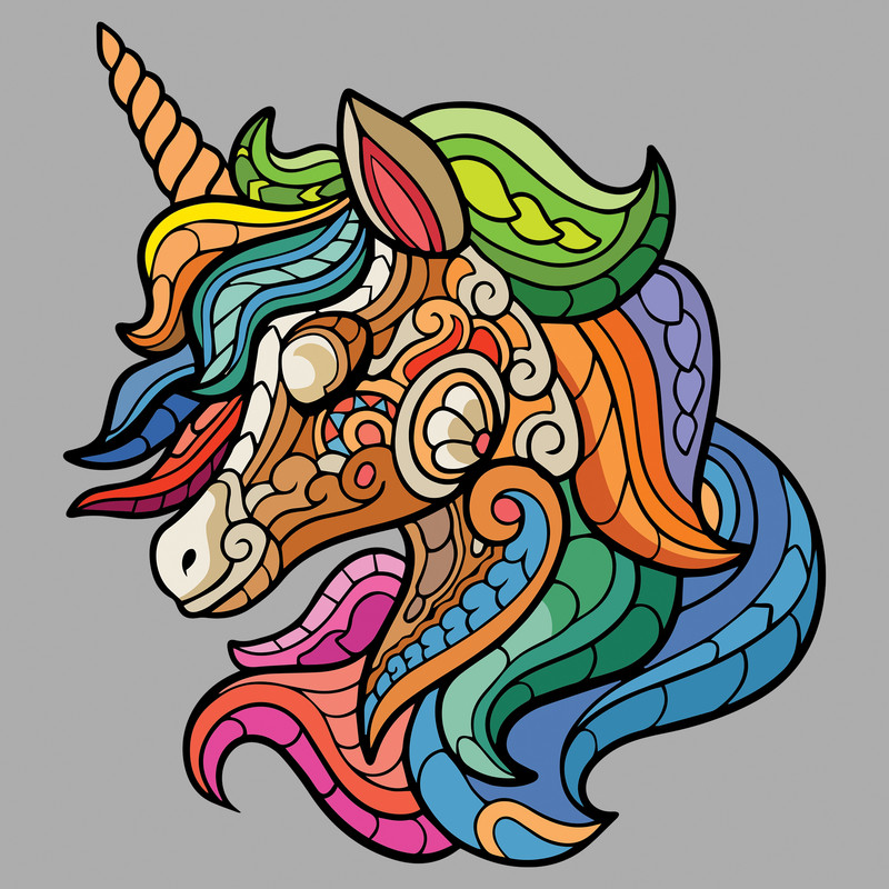 قیمت و خرید استیکر پارچه و لباس مدل dtf طرح یونیکورن کد H15.423 مجموعه 4 عددی