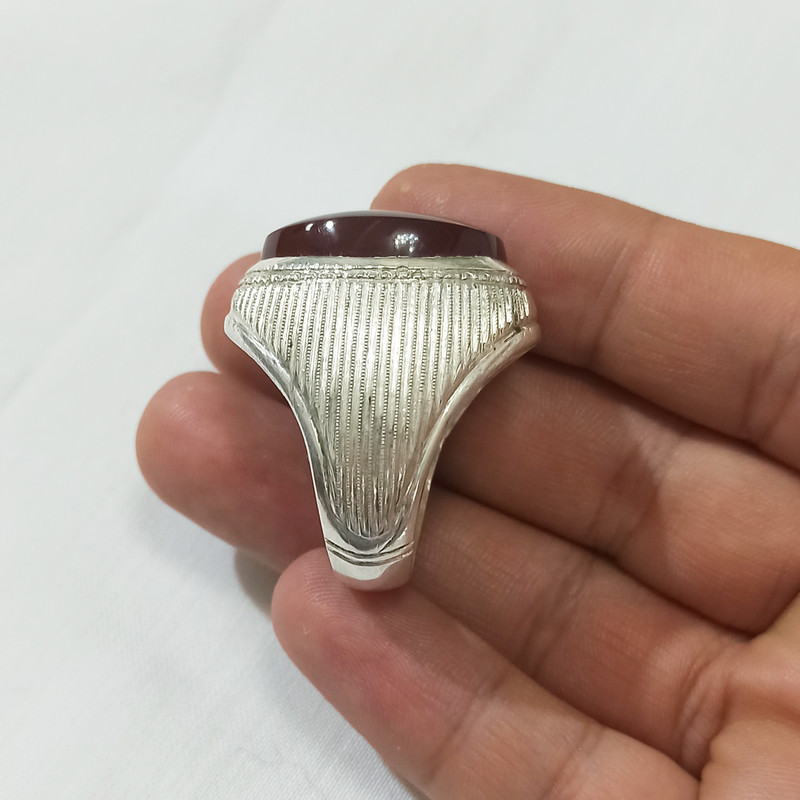 قیمت و خرید انگشتر نقره مردانه سلین کالا مدل عقیق کد ce-As205