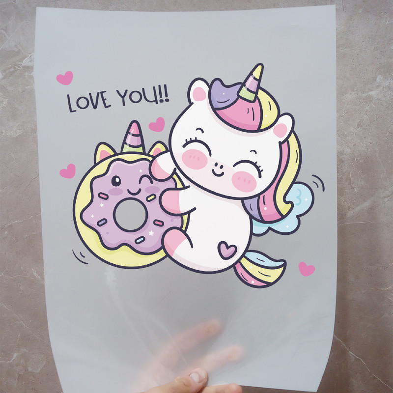 قیمت و خرید استیکر پارچه و لباس مدل dtf طرح یونیکورن کد H20.710 مجموعه 3 عددی