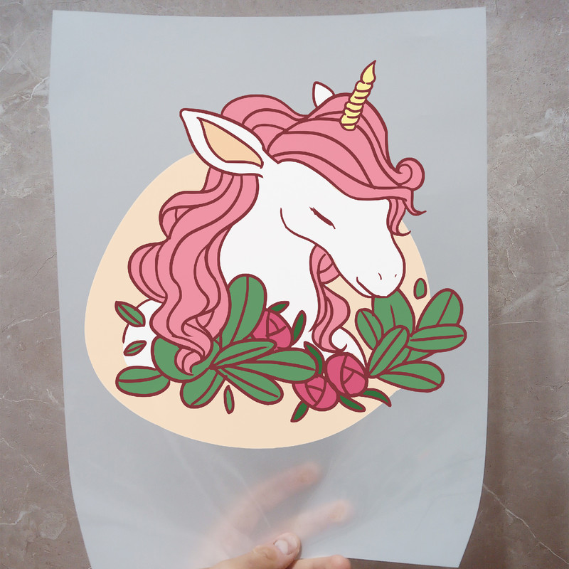 قیمت و خرید استیکر پارچه و لباس مدل dtf طرح یونیکورن کد H15.272 مجموعه 4 عددی