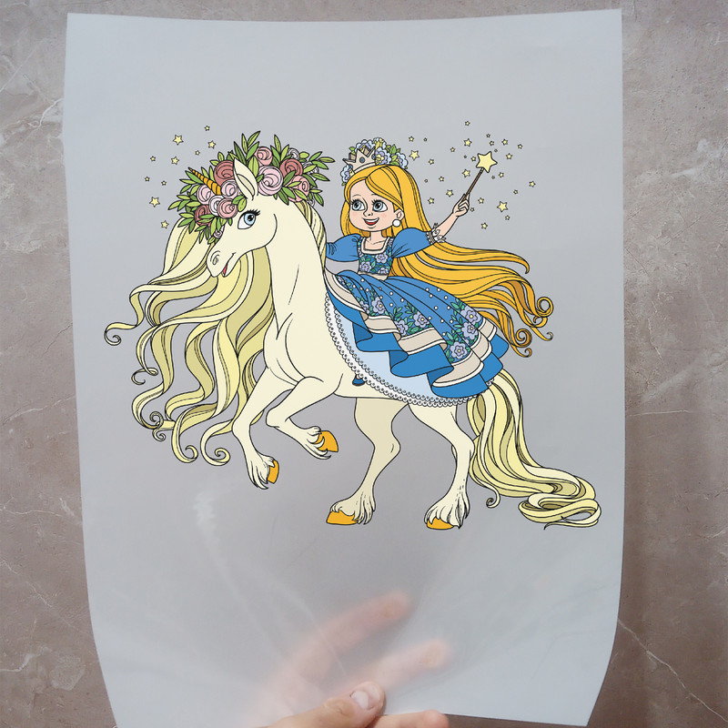 قیمت و خرید استیکر پارچه و لباس مدل dtf طرح یونیکورن کد H20.350 مجموعه 6 عددی