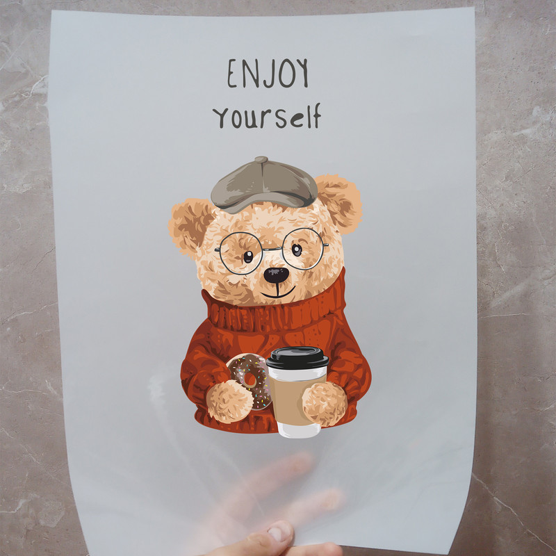 قیمت و خرید استیکر پارچه و لباس مدل dtf طرح تدی کد H30.172 مجموعه 24 عددی