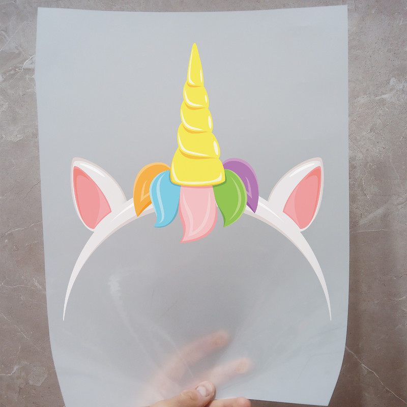 قیمت و خرید استیکر پارچه و لباس مدل dtf طرح یونیکورن کد H20.83 مجموعه 6 عددی