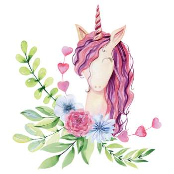 قیمت و خرید استیکر پارچه و لباس مدل dtf طرح یونیکورن کد H20.542 مجموعه 6 عددی