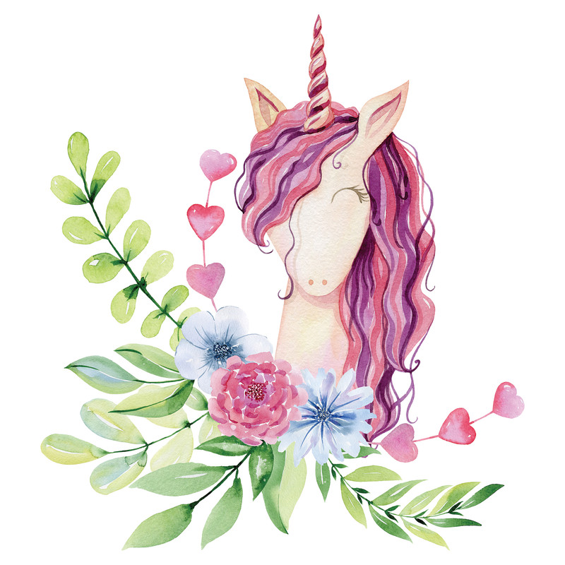 قیمت و خرید استیکر پارچه و لباس مدل dtf طرح یونیکورن کد H20.542 مجموعه 6 عددی