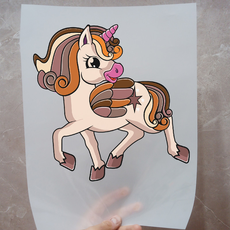 قیمت و خرید استیکر پارچه و لباس مدل dtf طرح یونیکورن کد H20.673 مجموعه 3 عددی