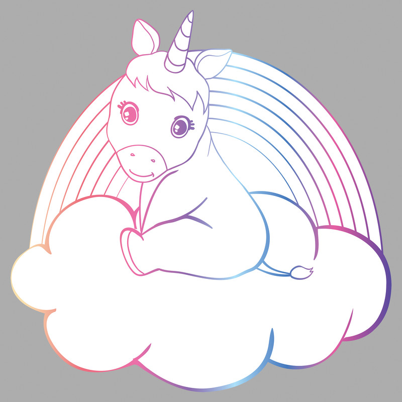 قیمت و خرید استیکر پارچه و لباس مدل dtf طرح یونیکورن کد H20.395 مجموعه 6 عددی