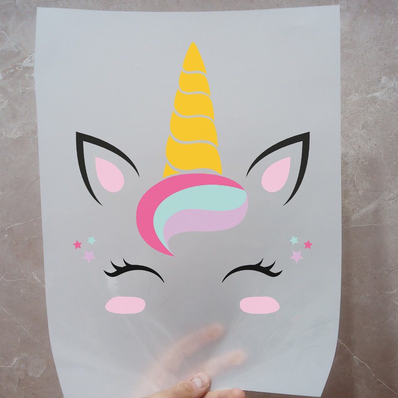 قیمت و خرید استیکر پارچه و لباس مدل dtf طرح یونیکورن کد H20.42 مجموعه 6 عددی