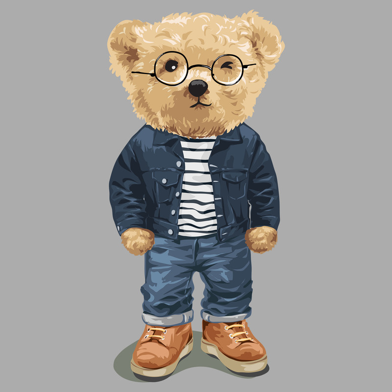 قیمت و خرید استیکر پارچه و لباس مدل dtf طرح تدی کد H20.209 مجموعه 3 عددی