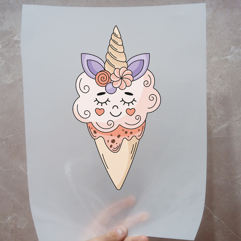 قیمت و خرید استیکر پارچه و لباس مدل dtf طرح یونیکورن کد H15.294 مجموعه 4 عددی