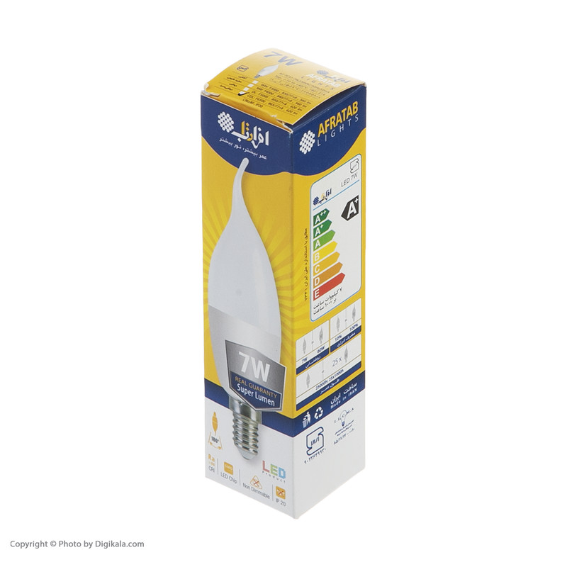 قیمت و خرید لامپ ال ای دی 7 وات شمعی افراتاب مدل AF-C37-7W پایه E14
