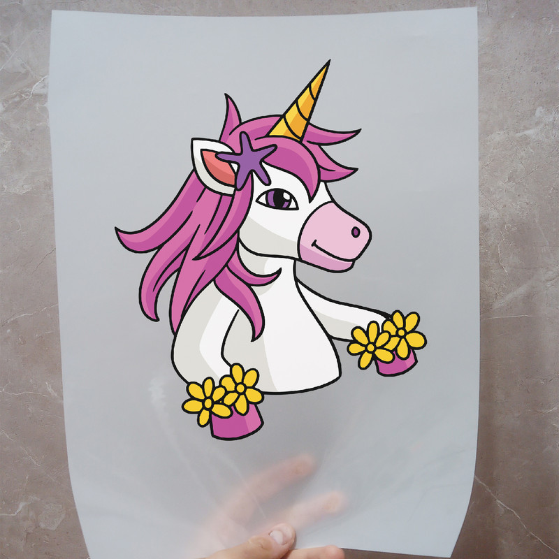 قیمت و خرید استیکر پارچه و لباس مدل dtf طرح یونیکورن کد H20.794 مجموعه 3 عددی