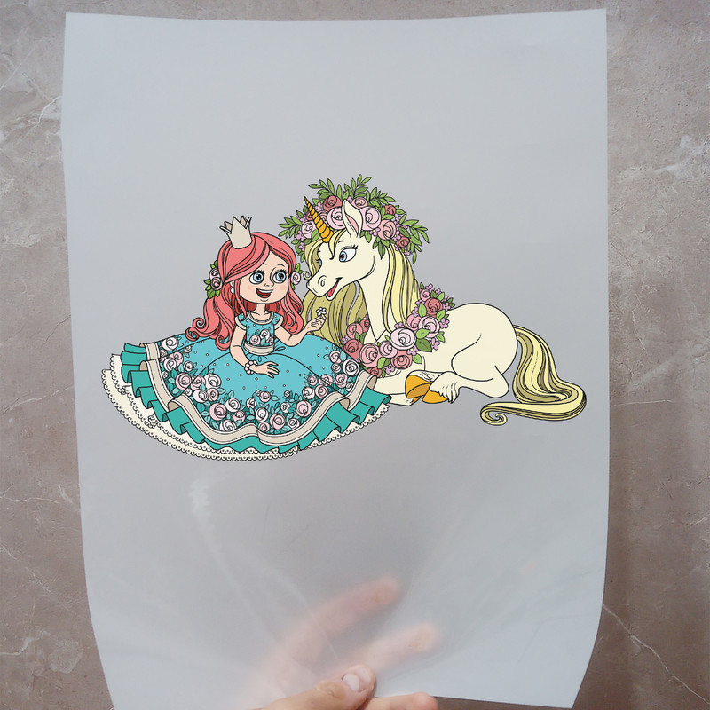 قیمت و خرید استیکر پارچه و لباس مدل dtf طرح یونیکورن کد H20.337 مجموعه 6 عددی