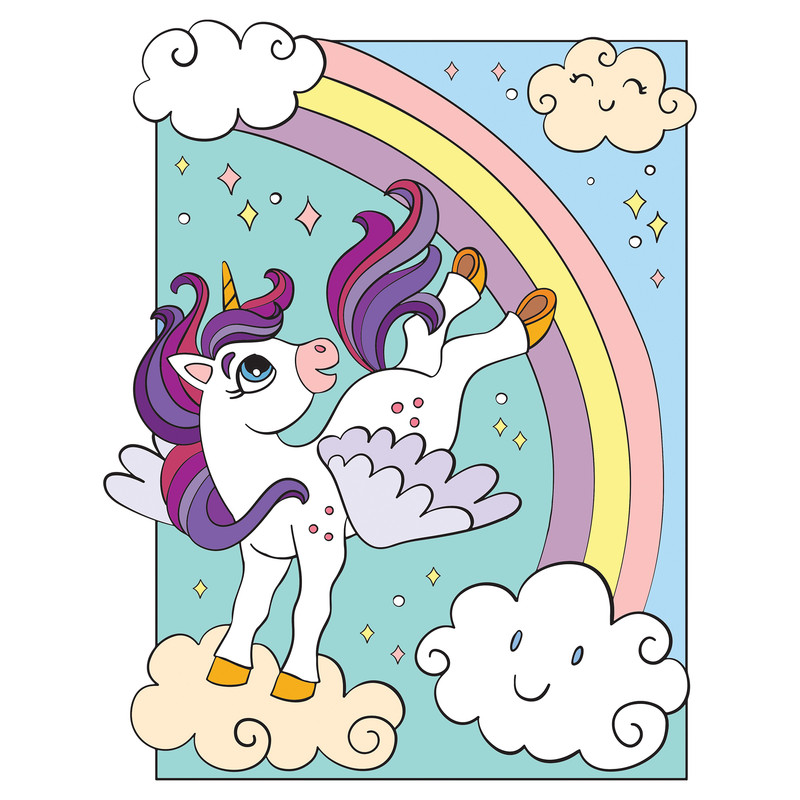 قیمت و خرید استیکر پارچه و لباس مدل dtf طرح یونیکورن کد H15.235 مجموعه 4 عددی