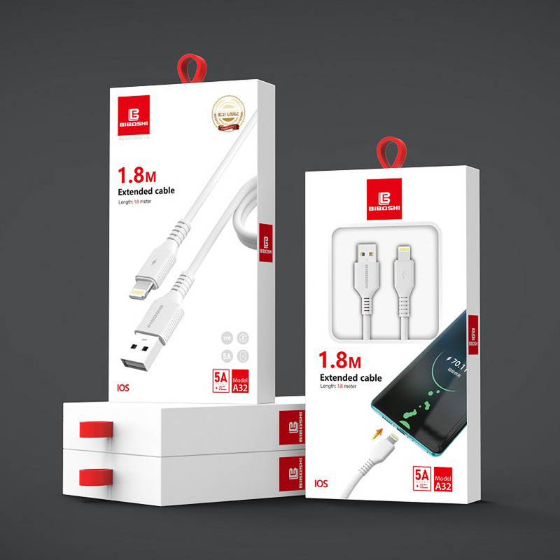 قیمت و خرید کابل تبدیل USB به لایتنینگ بیبوشی مدل A32 طول 1.8 متر