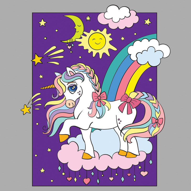 قیمت و خرید استیکر پارچه و لباس مدل dtf طرح یونیکورن کد H20.213 مجموعه 3 عددی