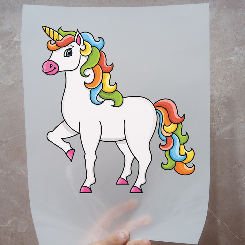 قیمت و خرید استیکر پارچه و لباس مدل dtf طرح یونیکورن کد H20.335 مجموعه 3 عددی