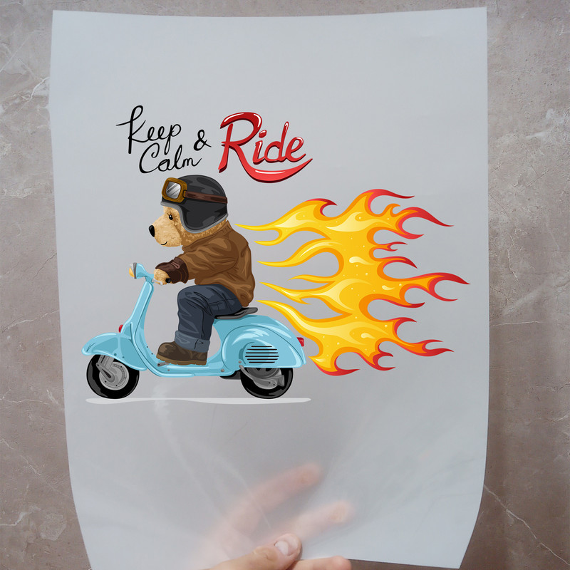 قیمت و خرید استیکر پارچه و لباس مدل dtf طرح تدی کد H15.72 مجموعه 12 عددی