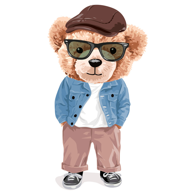 قیمت و خرید استیکر پارچه و لباس مدل dtf طرح تدی کد H15.112 مجموعه 24 عددی