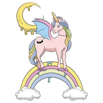 قیمت و خرید استیکر پارچه و لباس مدل dtf طرح یونیکورن کد H20.251 مجموعه 6 عددی